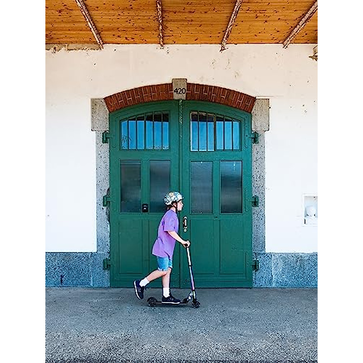 Micro Kickboard | Sprite LED | 2 Wheeled | Fold-to-Carry | Lightweight Swiss-Designed Micro Scooter | Light-Up Wheels| Children and Teens, Ages 6+