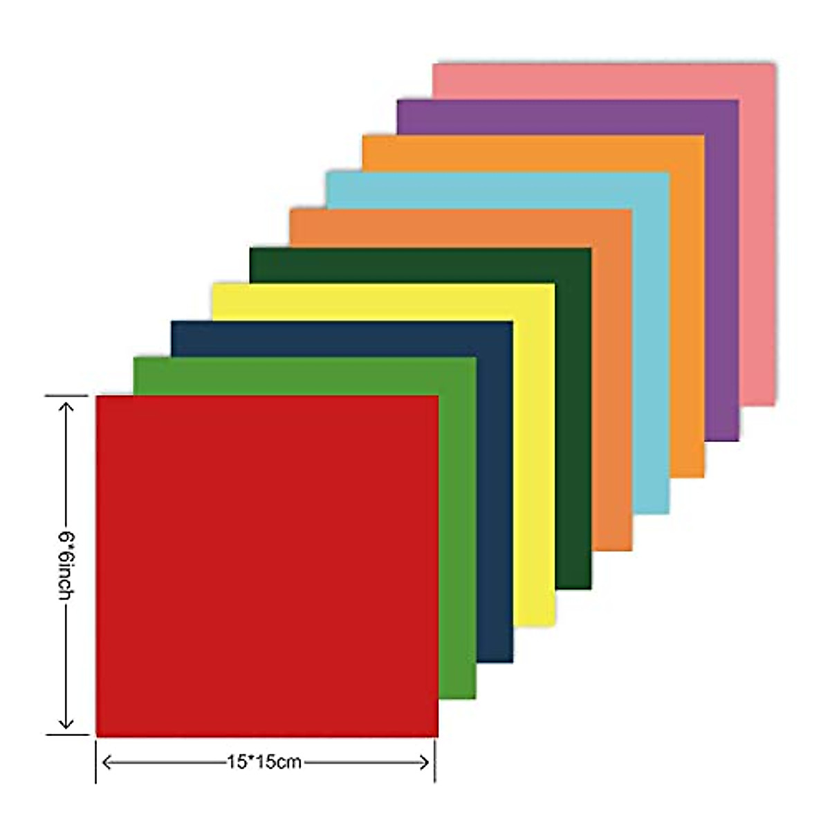 Origami Paper Double Sided Color - 200 Sheets - 20 Colors - 6 Inch Square Easy Fold Paper for Beginner