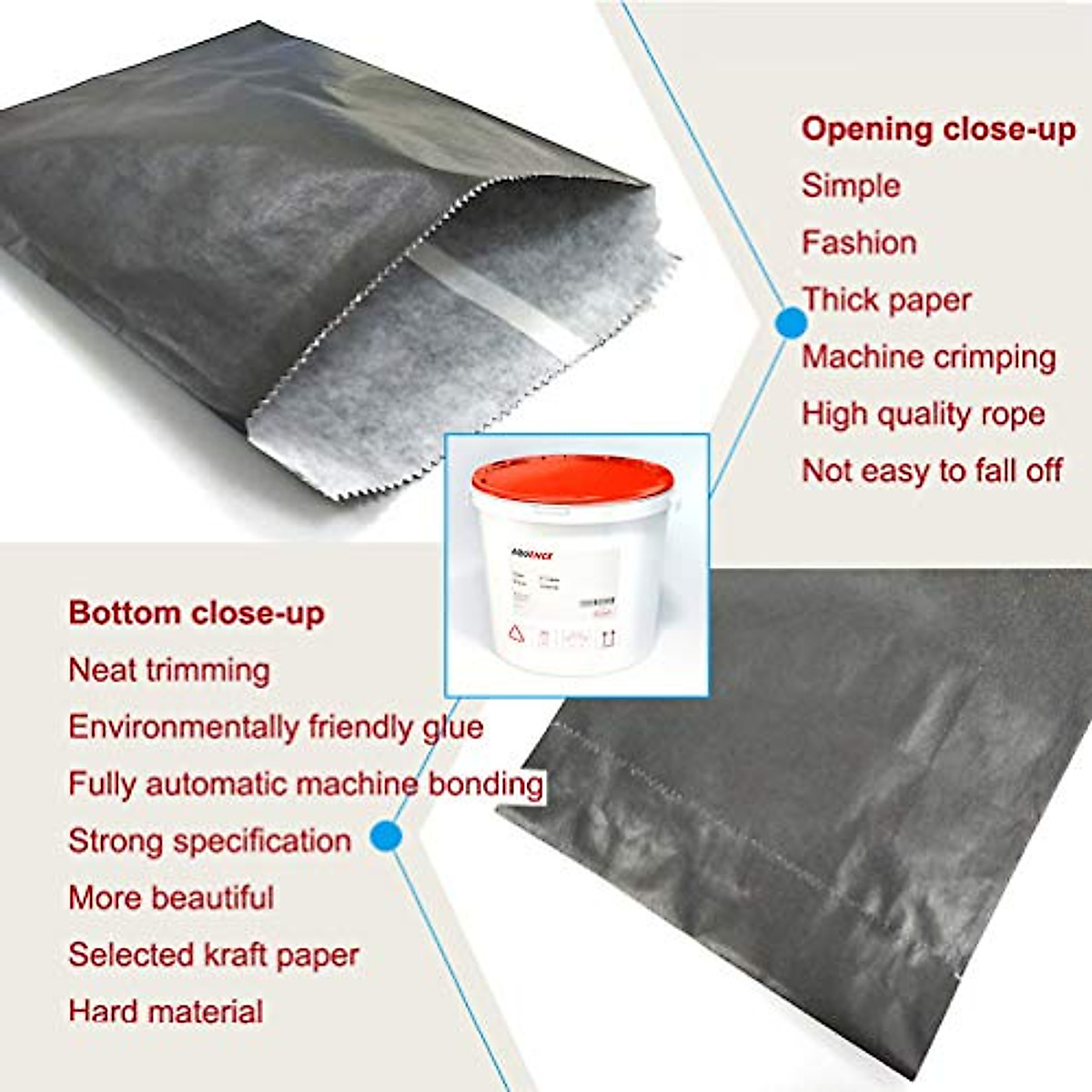 AZOWA Candy Buffet Bags Black Color 6 x 9 In Large Paper Treat Bags Pack of 100