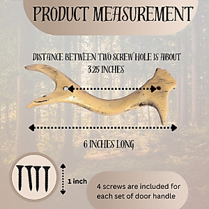 BestGiftEver Rustic Antler Pulls (Set of 2) 6 inch long in a pair for Cabinet Drawer Door - Cabin Lodge Decor