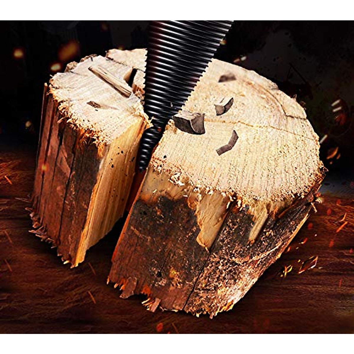 Yeipower Wood Splitter Firewood Drill-Bit - Kindling Log Splitter Heavy Duty Electric Splitting Drills 32mm Screw Cracker Removable Cone Driver Hex Shank Square Round Handle