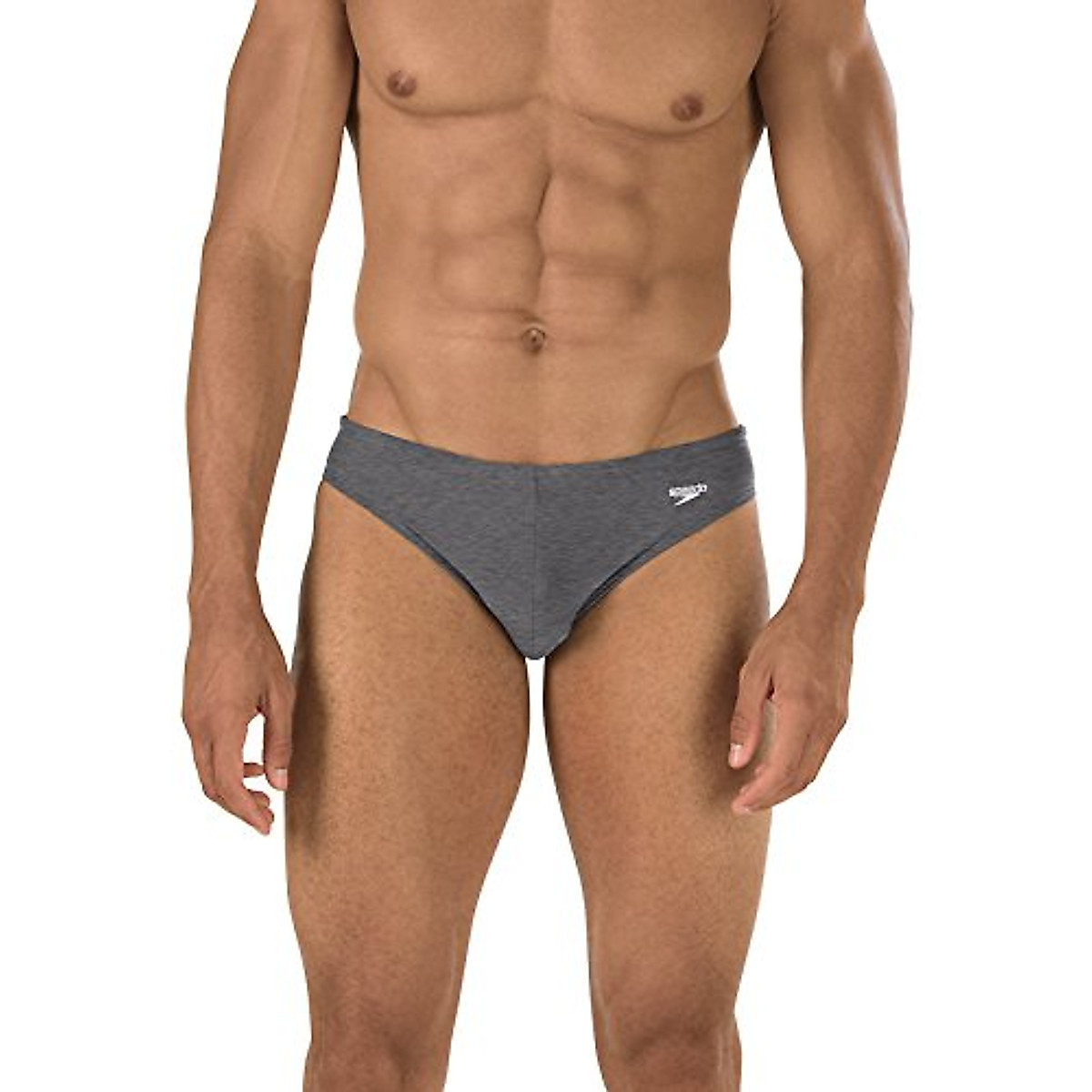 Speedo Men's Swimsuit Brief Powerflex Eco Solar, Heather Grey, 38
