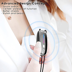 Personal Air Purifier Necklace,Advanced Touch Panel, Portable Mini Air Ionizer Eliminates Pollen,Smoke,Dust for Outdoor,Travel(Black)