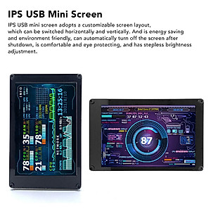 3.5 inch Computer Temp Monitor, AIDA64 PC Temperature Secondary Screen, Screen CPU GPU RAM Temperature Data Monitor, PC Sensor Panel Display for PC ARGB Computer Case