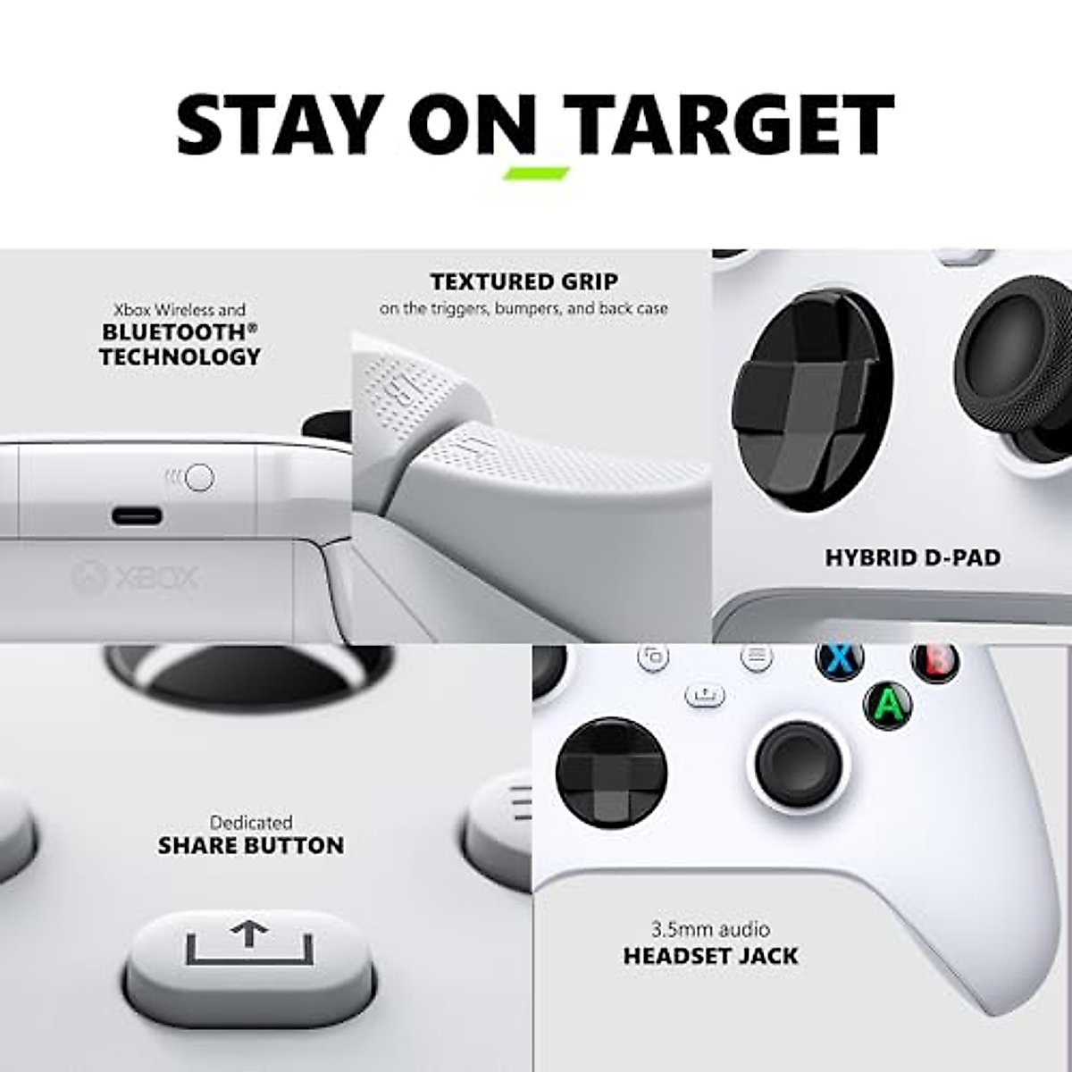 Xbox Core Wireless Gaming Controller – Robot White– X|S, One, Windows PC, Android, and iOS