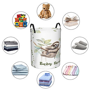 Custom Storage Basket for Girls and Boys Sloth Baby Laundry Basket Collapsible Laundry Hamper with Name Baby Gift Baskets Orgnizer Bins for Nursery Laundry Hamper Baby Nursery Hamper