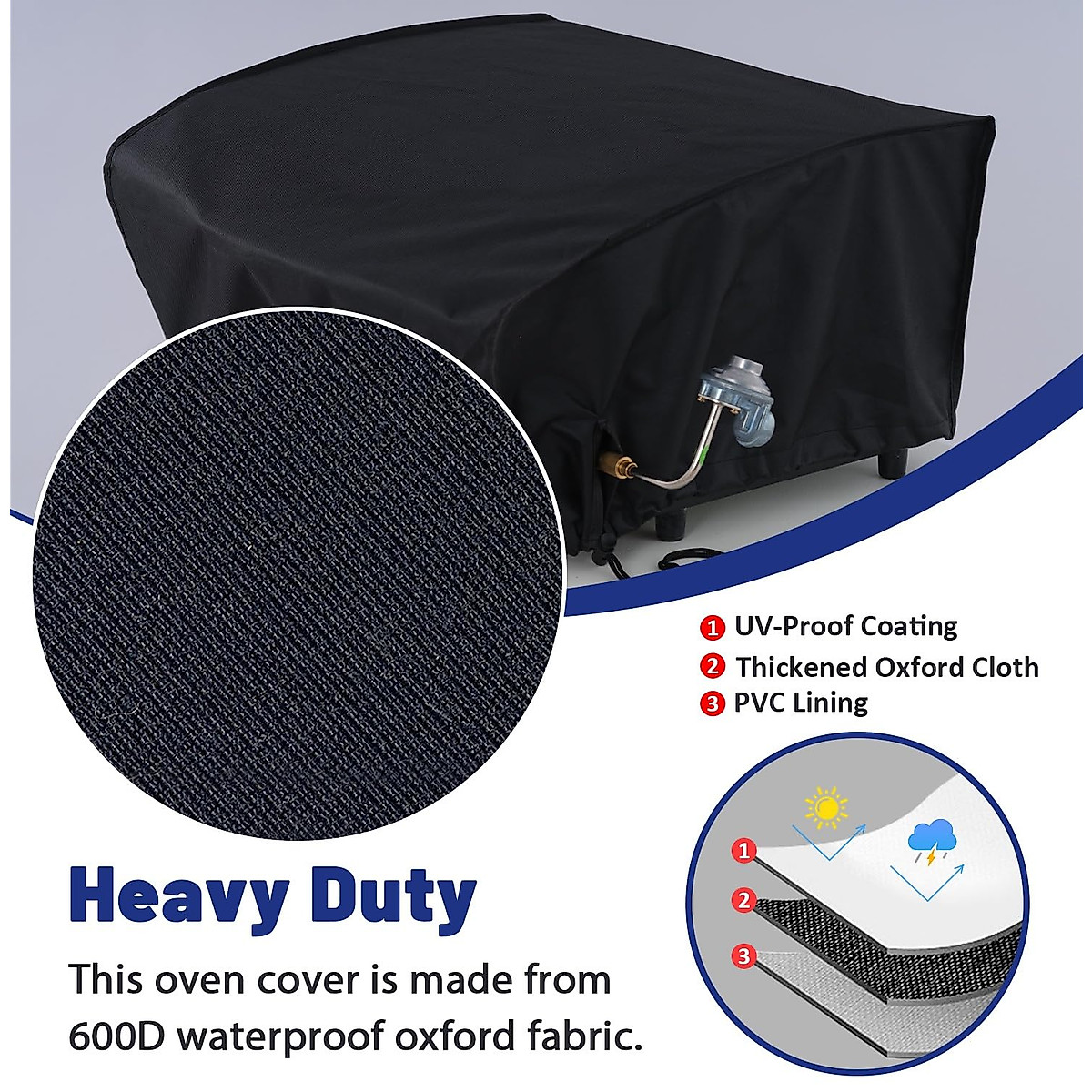 Grill Cover for Blackstone 22" 1813,， 22inch Tabletop Griddle with Hood and Also fit for Coleman Roadtrip LX,LXX, LXE, 285 Camping Grills and Smoke Hollow 205 Grill,600D Heavy Duty Cover - Heighten