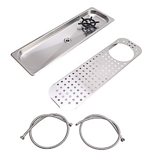 Glass Rinser, Countertop Commercial Pitcher Rinser, High Pressure Cup Washer, Stainless Steel Cup Washer with Drain Drip Tray Hose for Home Kitchen, Restaurant, Bar, Coffee