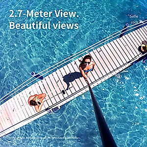 REYGEAK Ultra Long Selfie Stick Pole 2.7M/106 Inch Carbon Fiber Lightweight Waterproof Extendable Handheld Monopod for GoPro Max Hero 11 10 9 8 7 6 5 Insta360 X2 X3 DJI Action 2 3 AKASO 360 Camera