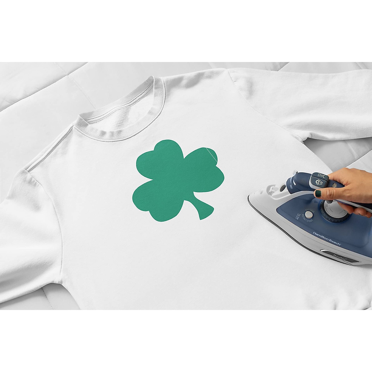 Shamrock Iron On Transfer, Graphic Clover Vinyl Patch for Shirt, DIY Craft, No Sew, Iron-On Almost Anything in Less than 5 Min