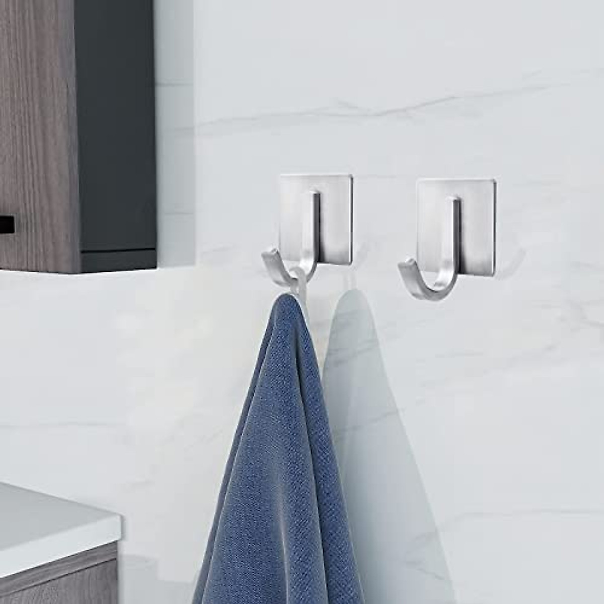 DGYB Adhesive Shower Hooks for Inside Shower 4 Packs Bathroom Towel Hook Waterproof Strong Nickel Wall Hooks Perfect for Glass Door Mirror Tile