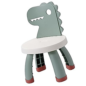 NOLITOY Bathroom Stool Toddler Chair Plastic Dinosaur Chair Cartoon Back Chair Toddlers Activity Chairs Step Stool Indoor Outdoor Kindergarten Use for Boys Girls Green Toilet Stool