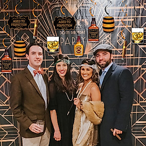 Whiskey Birthday Party Decorations for Men, Aged to Perfection Party Supplies Whiskey Beer Party Hanging Swirls Ceiling Streamers for 30th 40th 50th Birthday Decorations Cheers and Beers Party