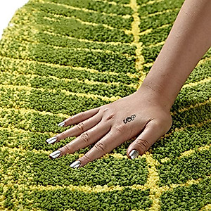 MustMat Non Slip Kitchen Rugs and Mats Cute Leaf Shape Area Rugs Nice for Kitchen Floor/Bathroom/Bedroom 17.7"x47.2"