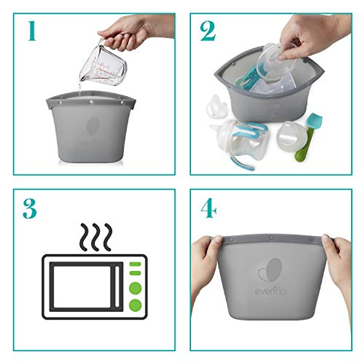 Silicone Steam Sanitizing Bag, Grey