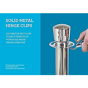 US Weight - U2140 Premier Chrome Post and Black Velvet Rope Crowd Control Stanchions