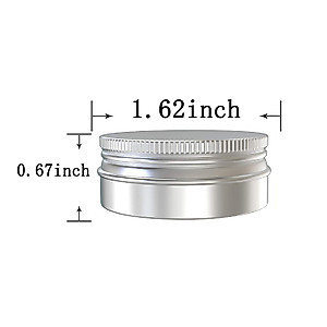 Goiio 20 Pcs 0.5 Ounce Aluminum Tin Jar 15 ML Refillable Container, with Screw Lid, Silver