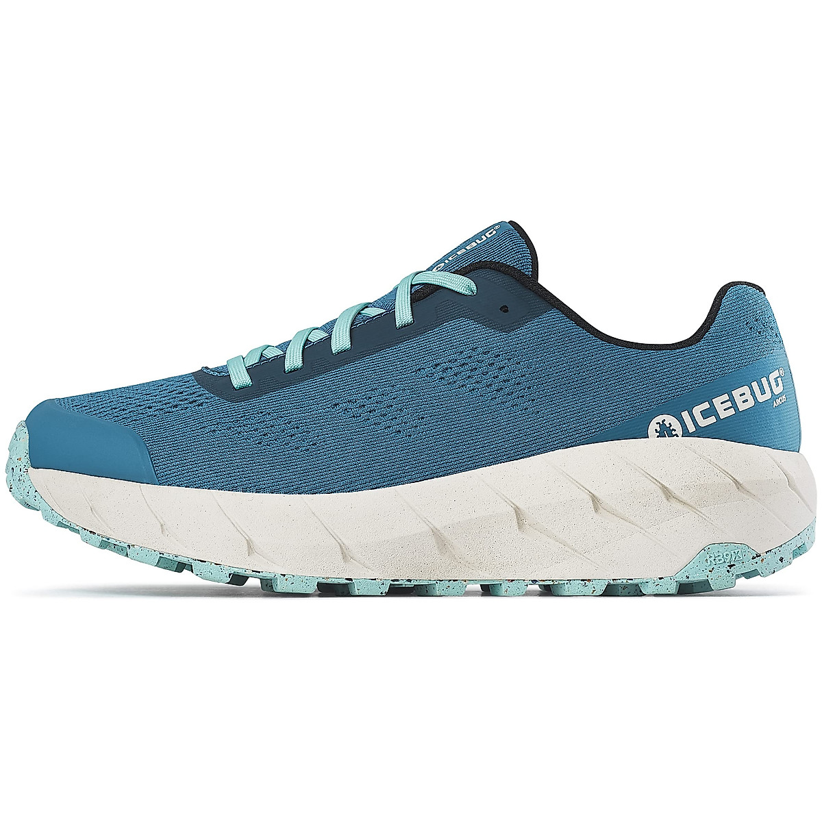 Icebug Womens Arcus RB9X Road Running Shoe with Traction Sole, Aqua/Aruba, L07.5