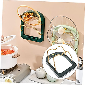 CALLARON Pot Lid Holder Wall Mount Pot Lid Organizer Rack Cabinet Door Mounted Pan Cover Hangers Rest for Storage Cutting Boards Bakeware Pots Pans Serving Trays