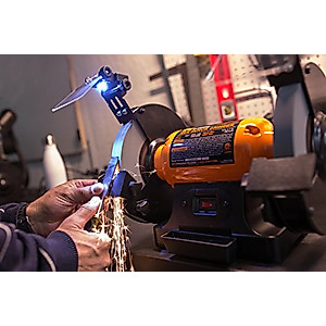 WEN BG4282 4.8-Amp 8-Inch Single Speed Bench Grinder with LED Work Lights, 14 x 10 x 11.75 inches, Black and Orange