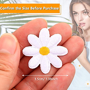 20 Pieces Daisy Flower Patch Clothing Iron On Patches Appliques Delicate Embroidered for DIY Decoration T-Shirt Backpack Hoodies Shoes Bags 1.38 Inch