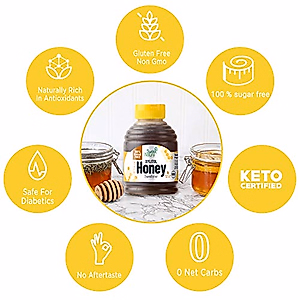 Sweet Nature Birch Xylitol Sugar Free Honey - Non GMO - Kosher - Made in the U.S.A. - Keto Friendly (14 oz)