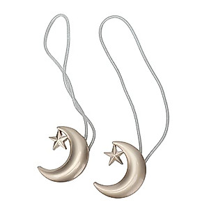 2PCS Strong Magnetic Curtain Tiebacks Modern Simple Style Drape Tie Backs Convenient Decorative Weave Rope Curtain Holdbacks Curtain Tiebacks Magnetic Curtain Buckle Drapery Holdbacks(Gold)