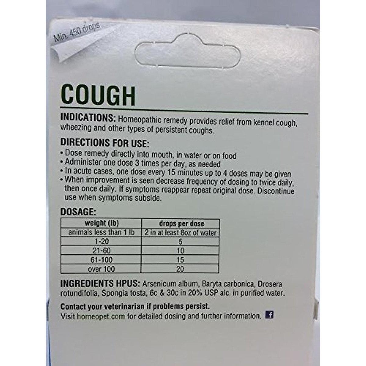 HomeoPet 2 Pack of Cough, 15 milliliters each, Homeopathic Remedy for Pets' Coughs and Colds