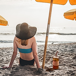 ColoVie 20oz Tumbler with 3 IN 1 Lids and Glass Straws(Extra Silicone Tips), Sky Silicone Protective Sleeve, Iced Coffee Cup, Travel Water Bottle, Soda Beer Can Shaped Cups, Hot Tea