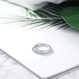 VINSON Forever Classic Moissanite Women Engagement Band Ring (0.80cttw, Round 3.5mm, Available in size All Size) (14)