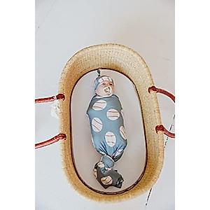 Large Premium Knit Baby Swaddle Receiving Blanket"Slugger" by Copper Pearl