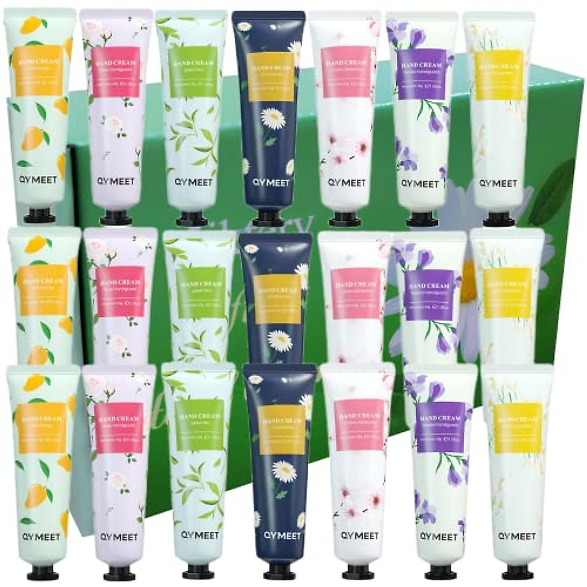 21-Pack Hand Cream Gift Set, Gentle Hand Cream Lotion with Natural Plant Flower Fruit Flavor for Even Sensitive Skin, Extra-Moisturizing Cream Outdoor Travel Size, Present for all Relationship