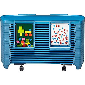 Children's Factory Angeles SpaceLine Activity Center and Set of 20 Toddler Nap Cots, Ocean, AFB5732OB, Kids Portable Sleeping Daycare, Nursery or Preschool Rest Cots,Ocean Blue