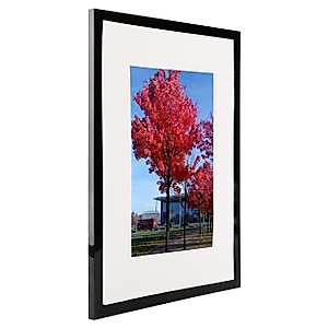 Medog 11x14 Picture Frame Black Poster Frame 11x14 8x10 Picture Frame In Black With Mat Opening 8x10 Set of 1 Display Pictures 11x14 Inch or 8x10 Black Picture Frame Wall Mounting (P1U 1P BA)