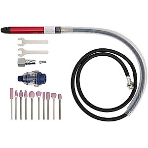 VOTOER 1/8" (3mm) Pneumatic Air Micro Die Grinder Polishing Tool Kit, 3mm Chuck Pencil Type Rotary Engraving Cutting Grinding Tool Set, 58000RPM, 90psi