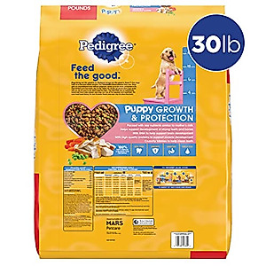 Pedigree Puppy Growth & Protection Dry Dog Food Chicken & Vegetable Flavor, 30 lb. Bag