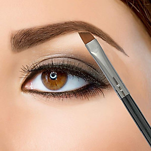 BENLILY 4pcs Eyebrow Brushes Set Eyeliner Groom Kit - Angled, Flat, Shader, and Spoolie Brush