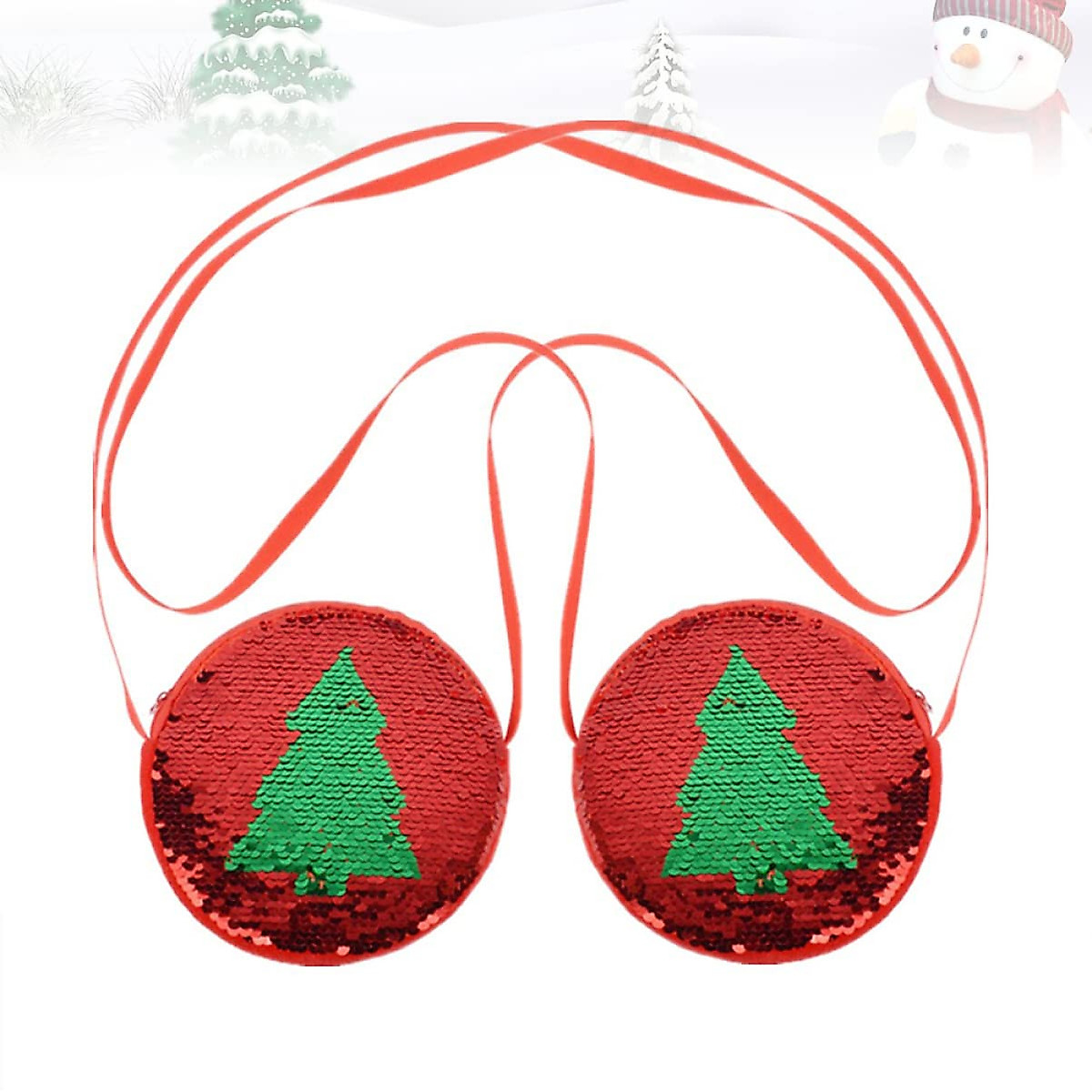 ABOOFAN 4 Pcs Shoulder Bag for Girls Xmas Messenger Bag Christmas Party Bag Fillers Kids Change Purse Christmas Coin Bag Christmas Coin Pouch Kids Messenger Bag Christmas Tree Child Wallet