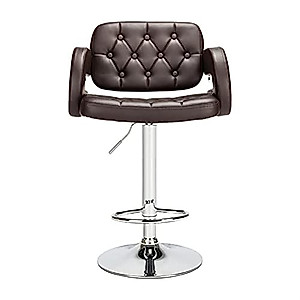 WSZJJ 2pcs Adjustable High Type with Disk armrest Square Backrest Button Design Bar Stools Spa Tattoo Facial Massage Salon Furniture