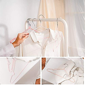 Lomani Colored Steel Clothes Hangers, Non Slip Hangers, Durable Heavy Duty, Coat Hangers, No Shoulder Bump Suit Hangers, Laundry Metal Hangers, Space Saving Adult Clothes Hangers 60 Pack-Random Color