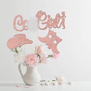 12 Pieces Western Cowgirl Centerpiece sticks, Western Cowgirl Party Table Topper, West Cowgirl Themed Party Decorations, Western Bachelorette Party Suplies Rose Gold