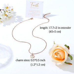 XULAVA Christian Gifts Mustard Seed Necklace for Women,Move Mountains Shell Necklaces Christian Faith Jewelry for Women… (rose gold)