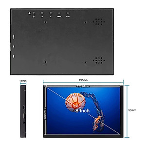 ELECROW 8 Inch Portable Monitor Small HD Monitor 1280x800 Mini Monitor for PC Laptop Compatible with Raspberry Pi Game Consoles (Not Touchscreen)