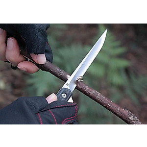 Kitory Slim Pocket knife, 4" Folding knife for Gentlemen, Black Wooden Handle, 2024 Gifts For Women and Men