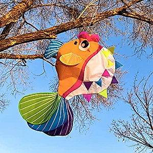 emma kites 29-inches Balloon Fish Windsock Hanging Décor for Garden Backyard Balcony Porch Campsite Decoration