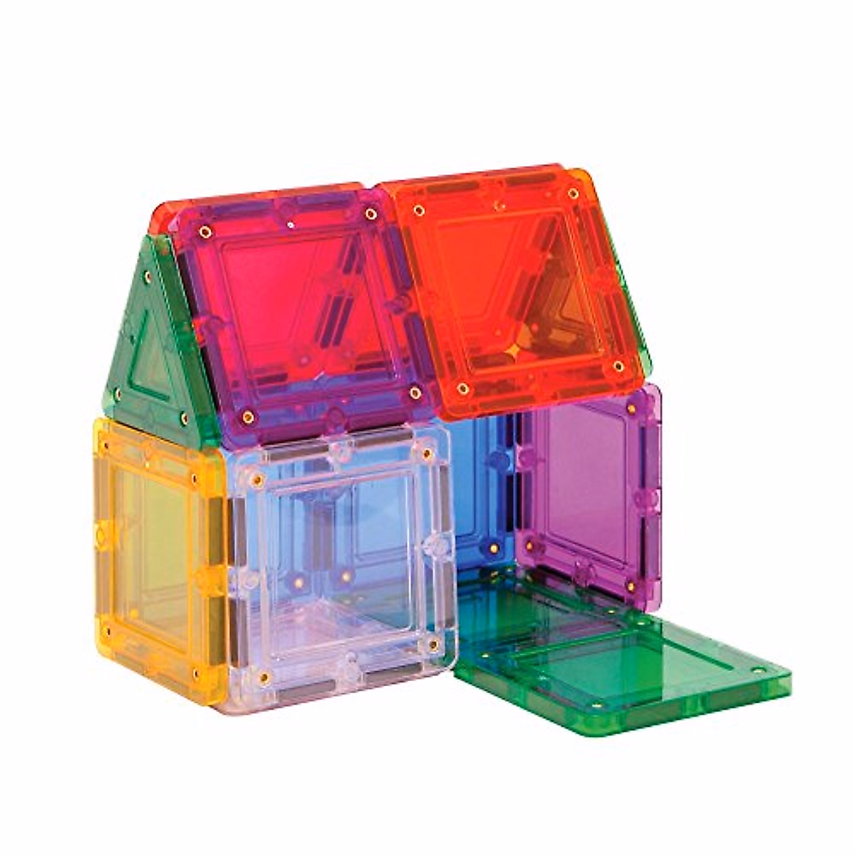 MAGFORMERS Tileblox Basic Rainbow 20 Pieces, Rainbow Colors, Magentic Geometric Shapes Building STEM Toy Set Ages 3+