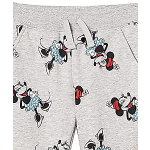 Amazon Essentials Disney | Marvel | Star Wars | Princess Girls' Fleece Jogger Sweatpants, Pack of 2, Minnie Icons, Medium