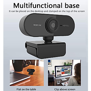 Outrip 1080p HD Webcam, Noise Reduction Microphone Stream Webcam,HD USB Webcam for PC Desktop Laptop,Used for Video Calling, Conference, Recording, Gaming, Studying with Rotatable Clip