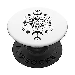 Witchy Sun Moon Celestial Crescent Bohemian Moon PopSockets Swappable PopGrip