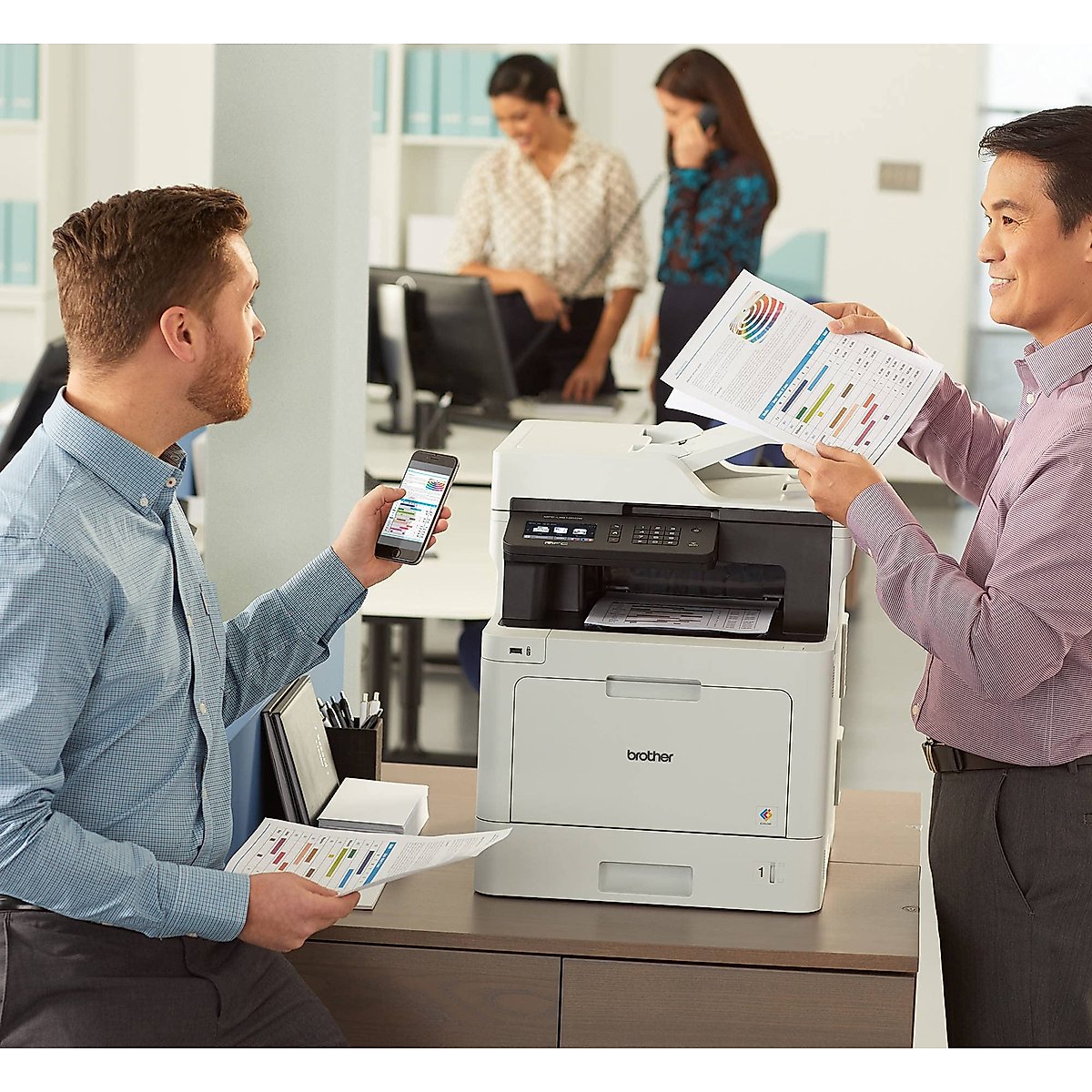 Brother Color MFC-L8610CDW All-in-One Wireless Laser Printer, White - Print Copy Scan Fax - 3.7" Touchscreen, 33 ppm, 600 x 2400 dpi, Auto 2-Sided Printing, 50-Sheet ADF, Ethernet, Tillsiy